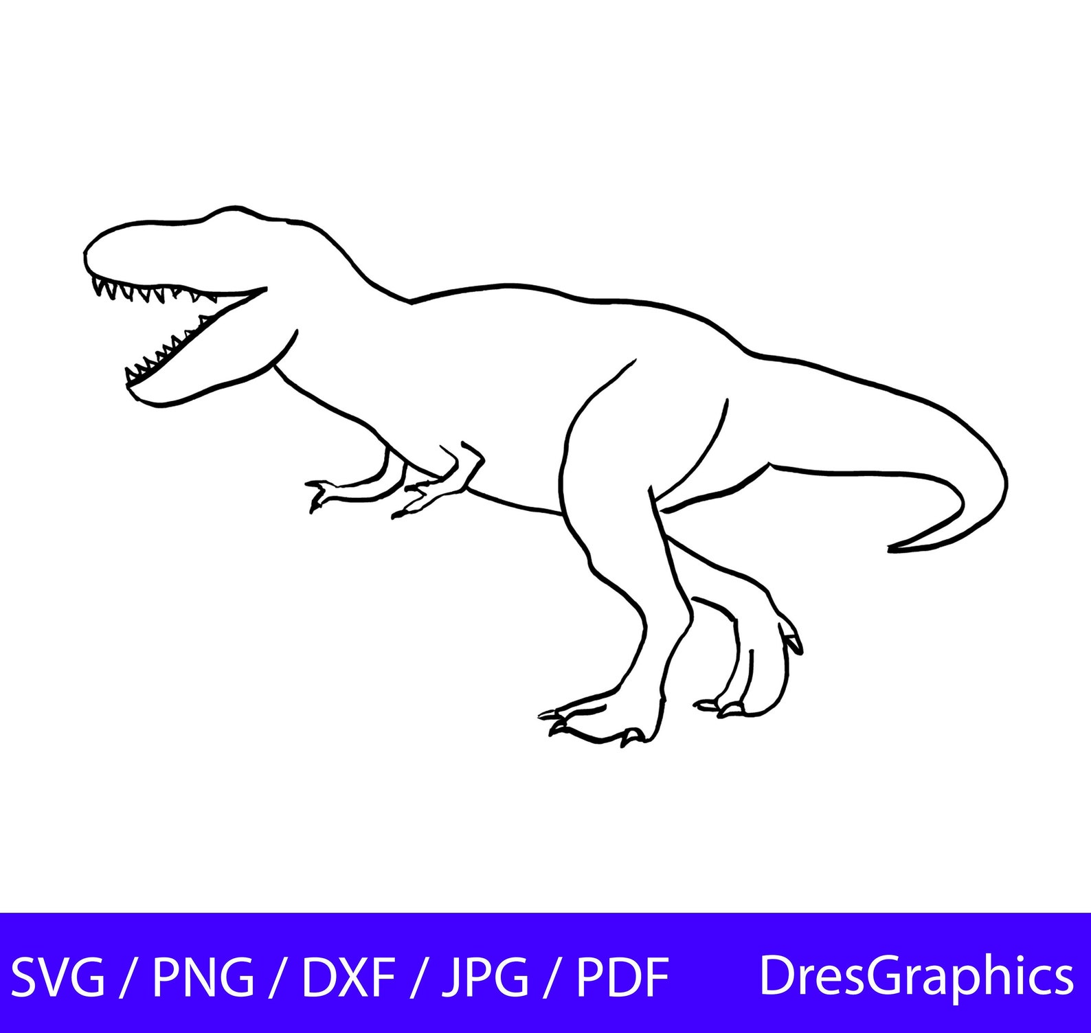 T-rex SVG T-rex Outline SVG Dinosaur SVG Tyrannosaurus Rex - Etsy