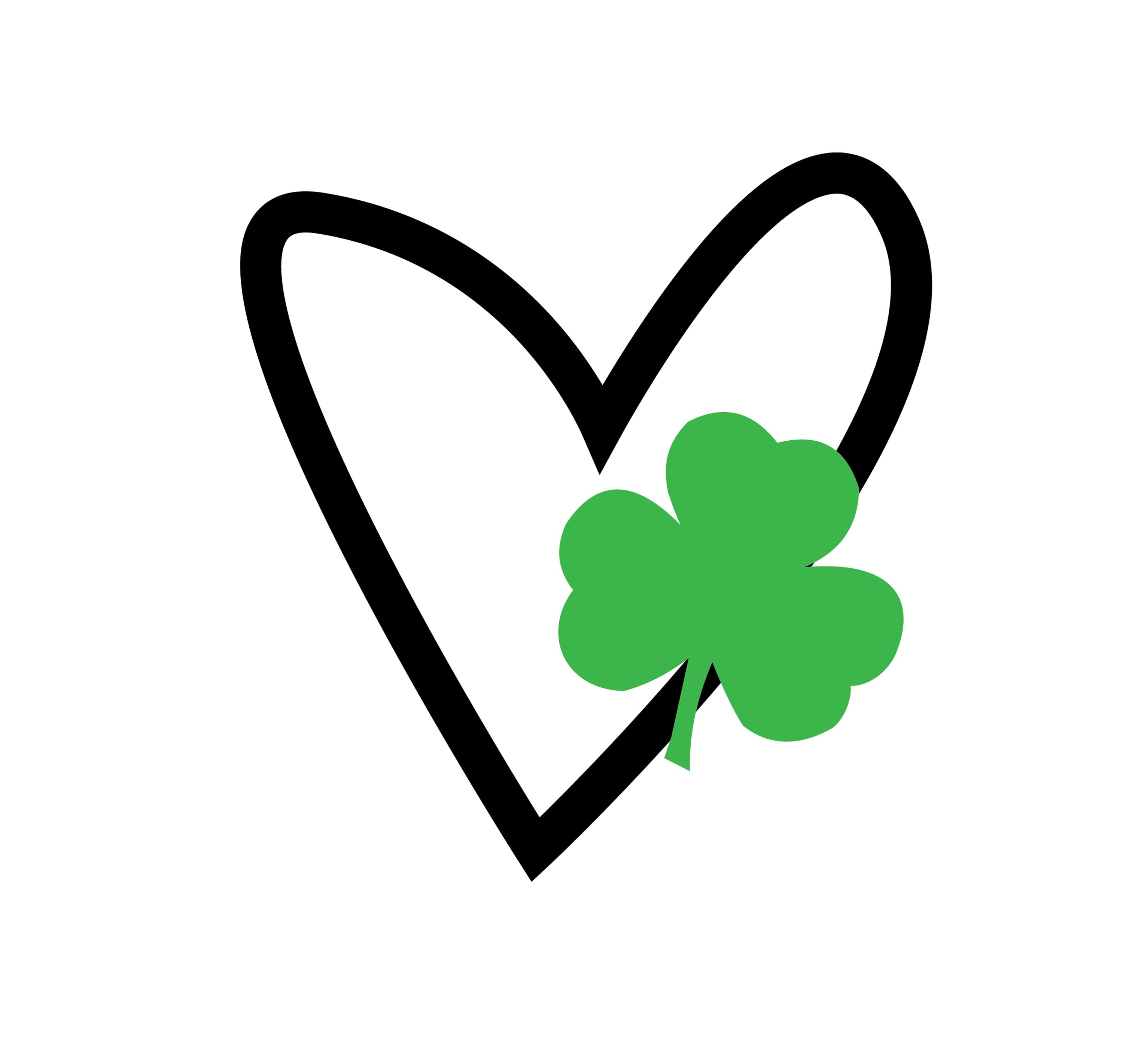 Heart Clover SVG Clover Heart Svg St Patricks Day SVG - Etsy