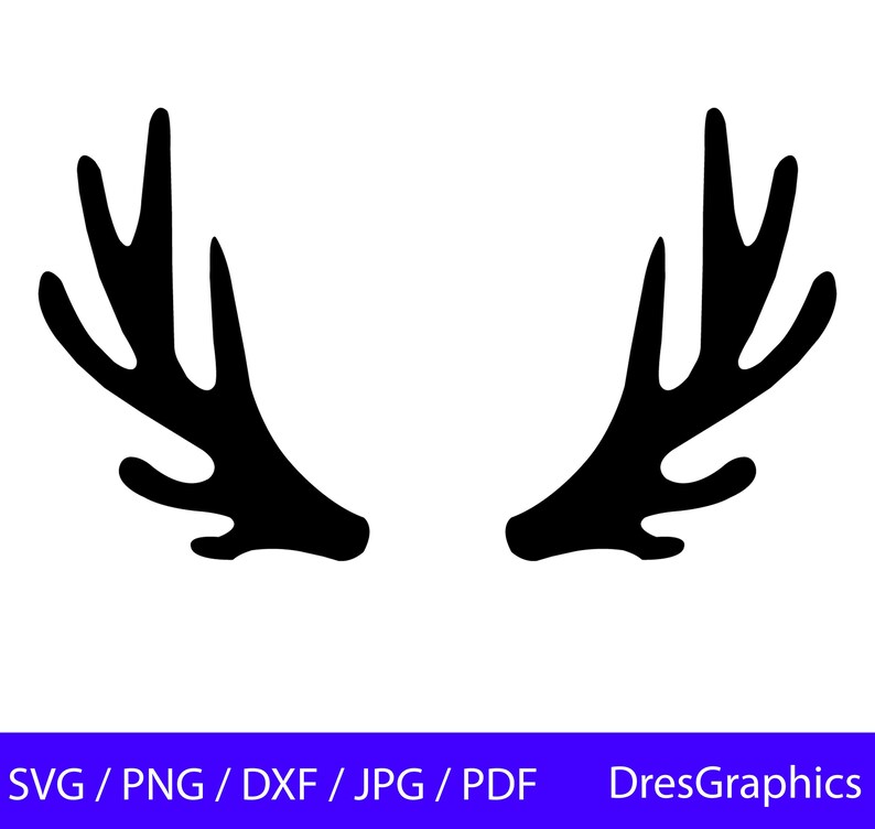 Reindeer Antlers Silhouette Svg, Reindeer Antlers SVG, Deer Antlers SVG ...