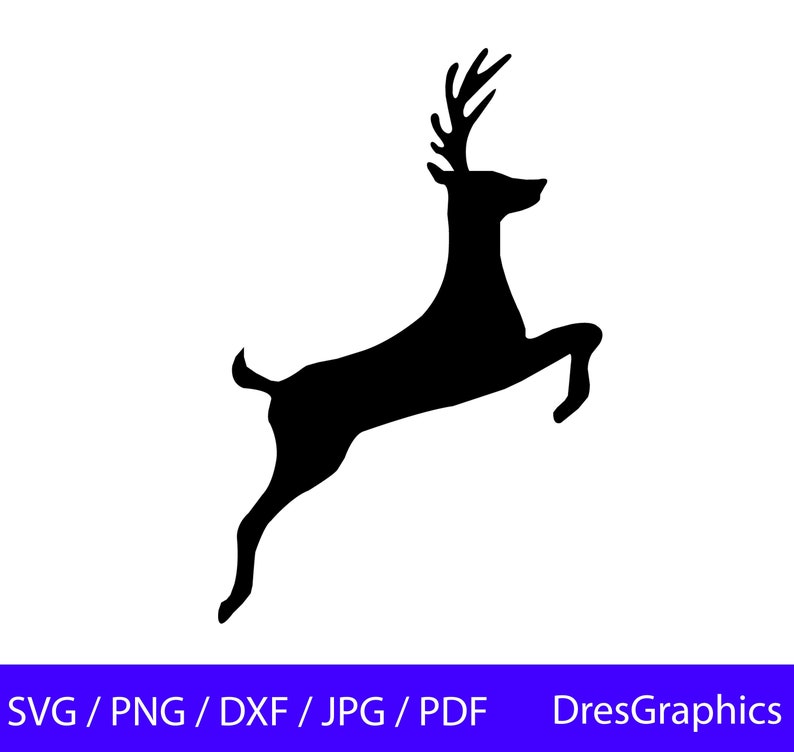 Reindeer SVG Flying Reindeer SVG Reindeer Silhouette - Etsy