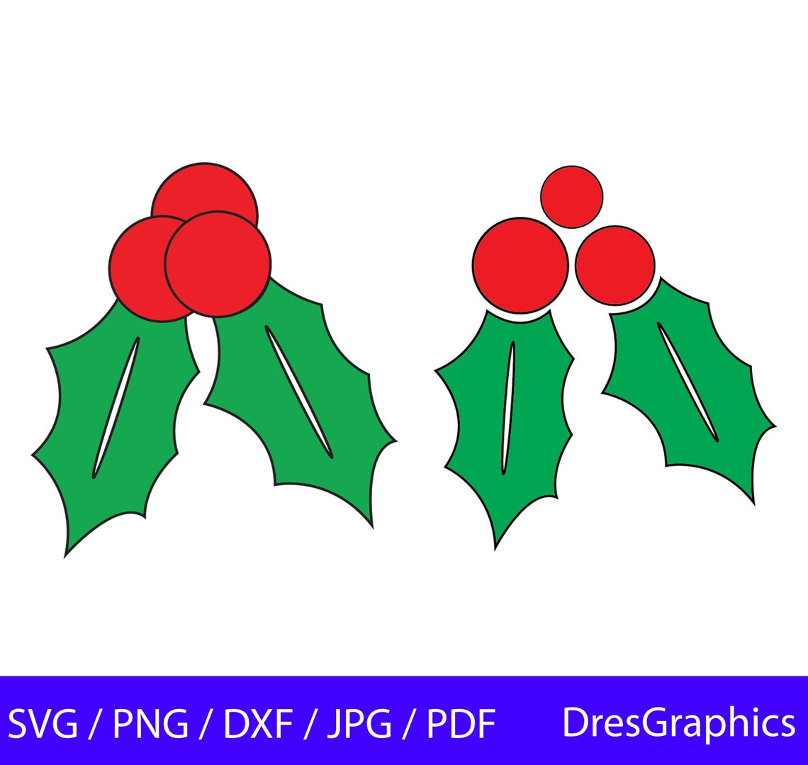 Mistletoe Bundle Svg, Mistletoe SVG, Christmas Holly SVG, Holly Berry ...