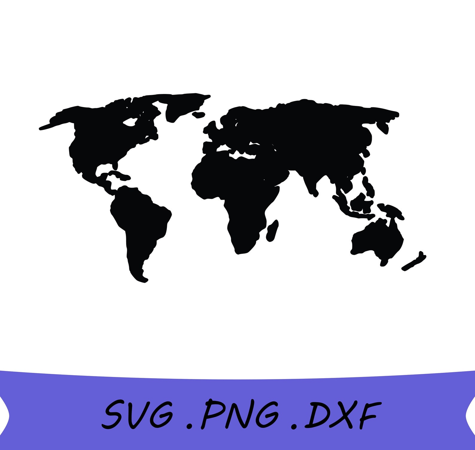 Mapa del mundo SVG Mapa del mundo PNG Mapa del mundo DXF | Etsy México