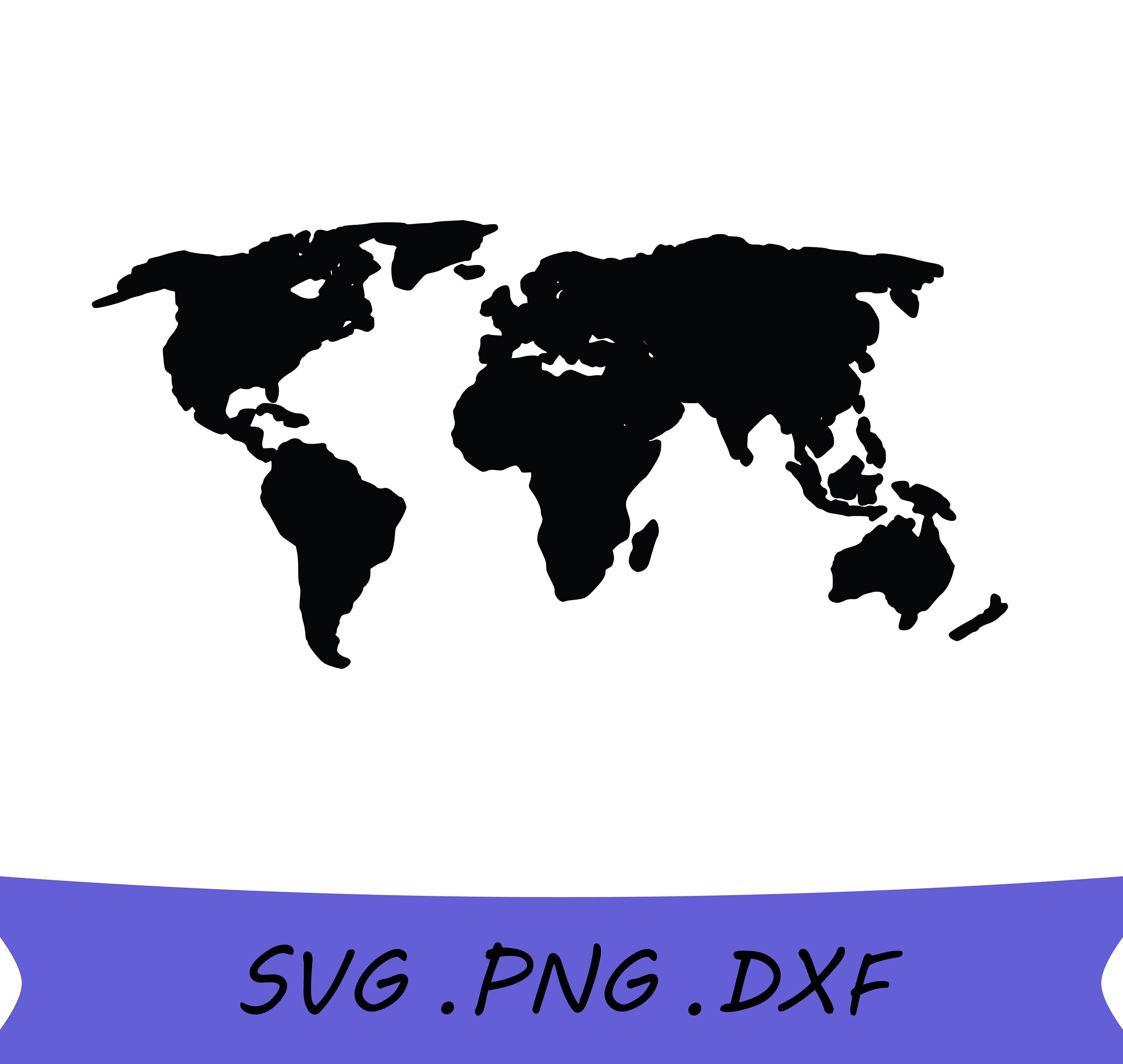 World Map SVG World Map PNG World Map DXF World Map Svg - Etsy Canada