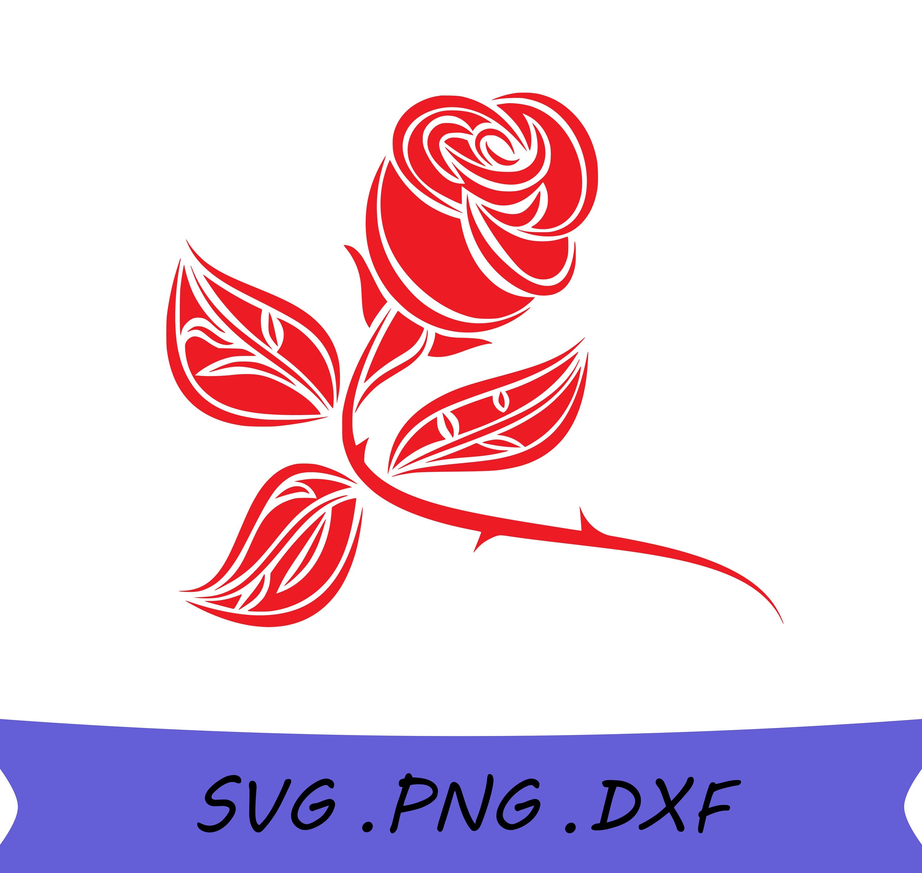 Rose SVG Rose PNG Rose DXF Fleurs Svg Rose Silhouette - Etsy Canada