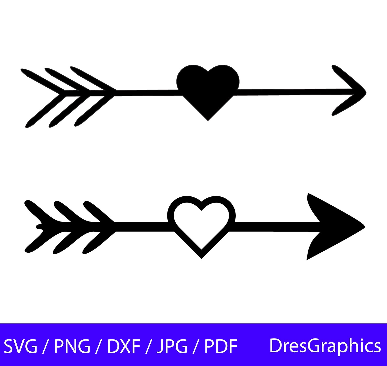 Arrow SVG, Arrow Heart SVG, Arrow Bundle, Instant Digital Download ...