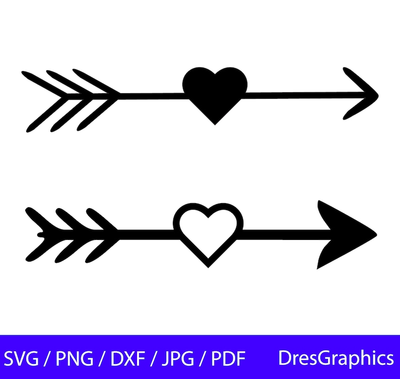 Arrow SVG, Arrow Heart SVG, Arrow Bundle, Instant Digital Download ...