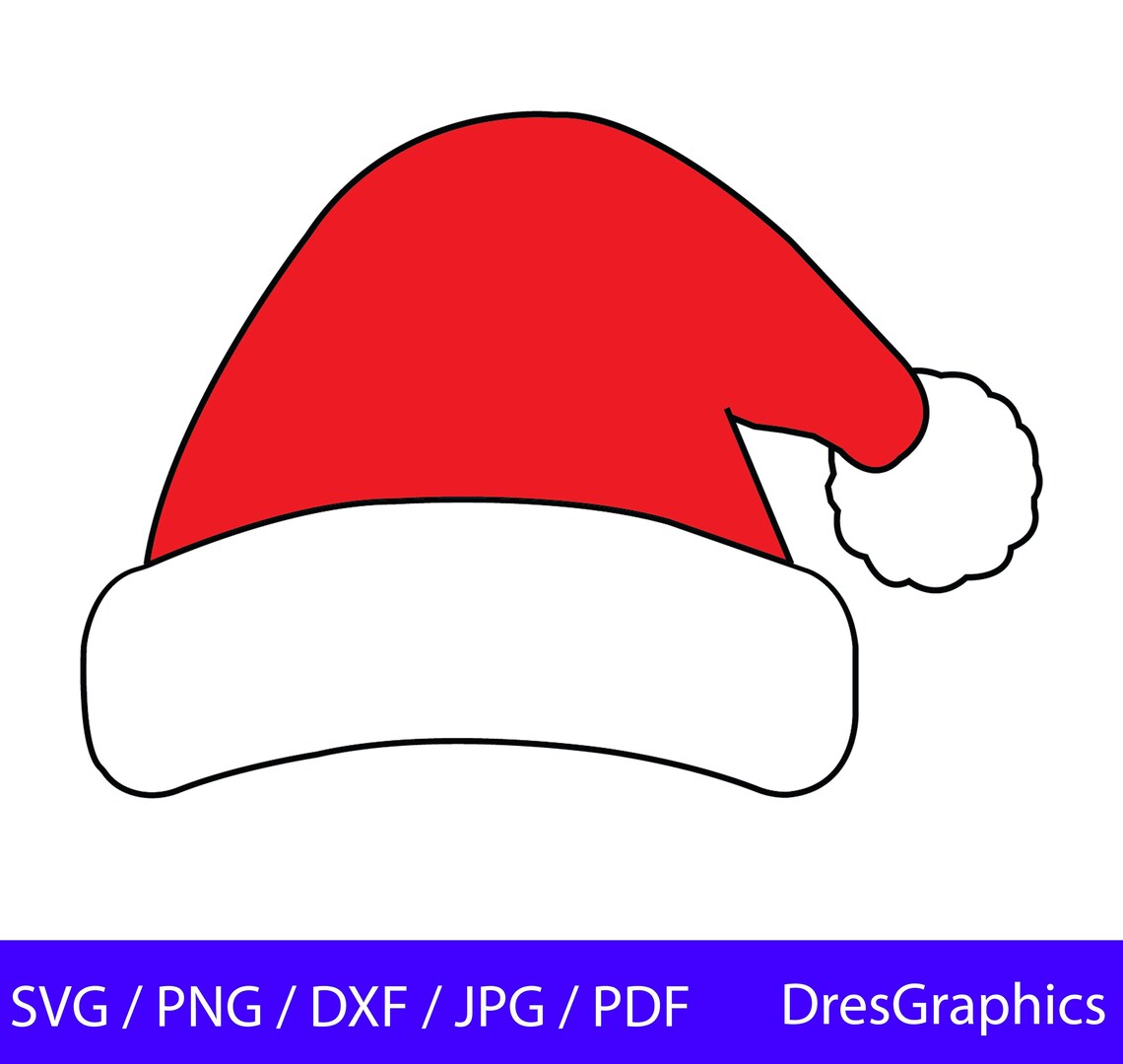 Santa Hat SVG, Santa Hat PNG, Santa Hat DXF, Instant Digital Download ...
