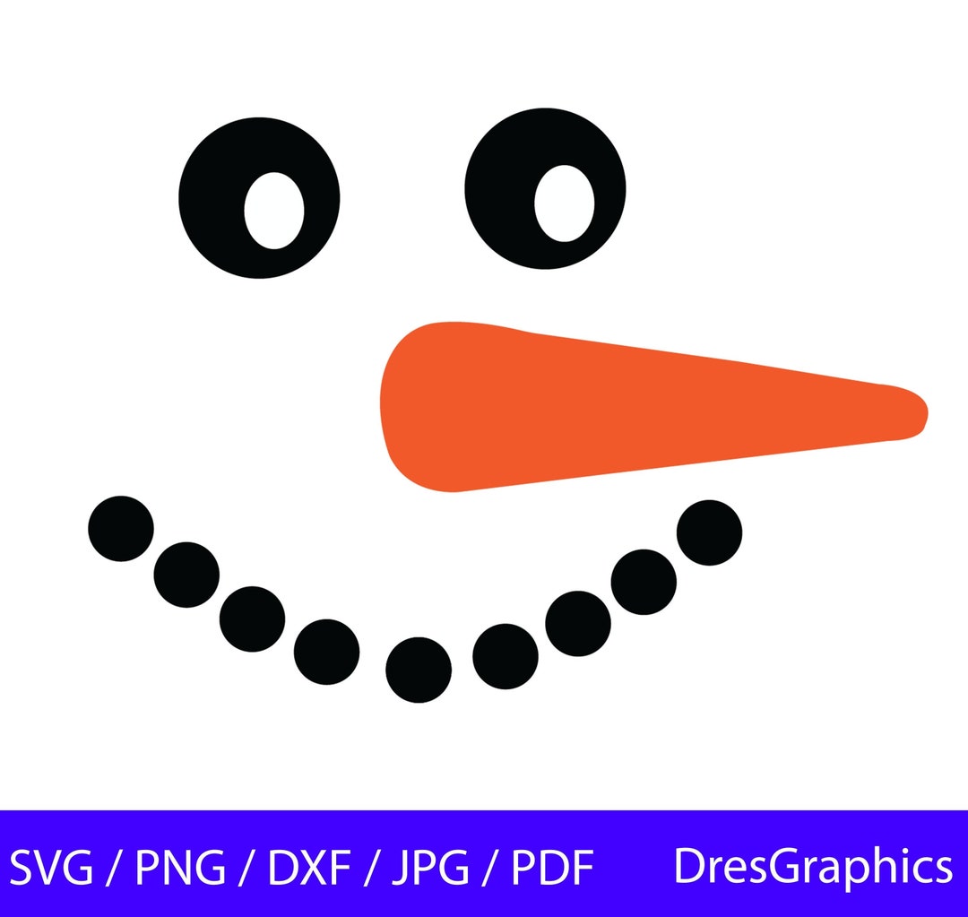 Snowman Face SVG, Snowman SVG, Snow Man Face SVG, Vector Cut File for ...