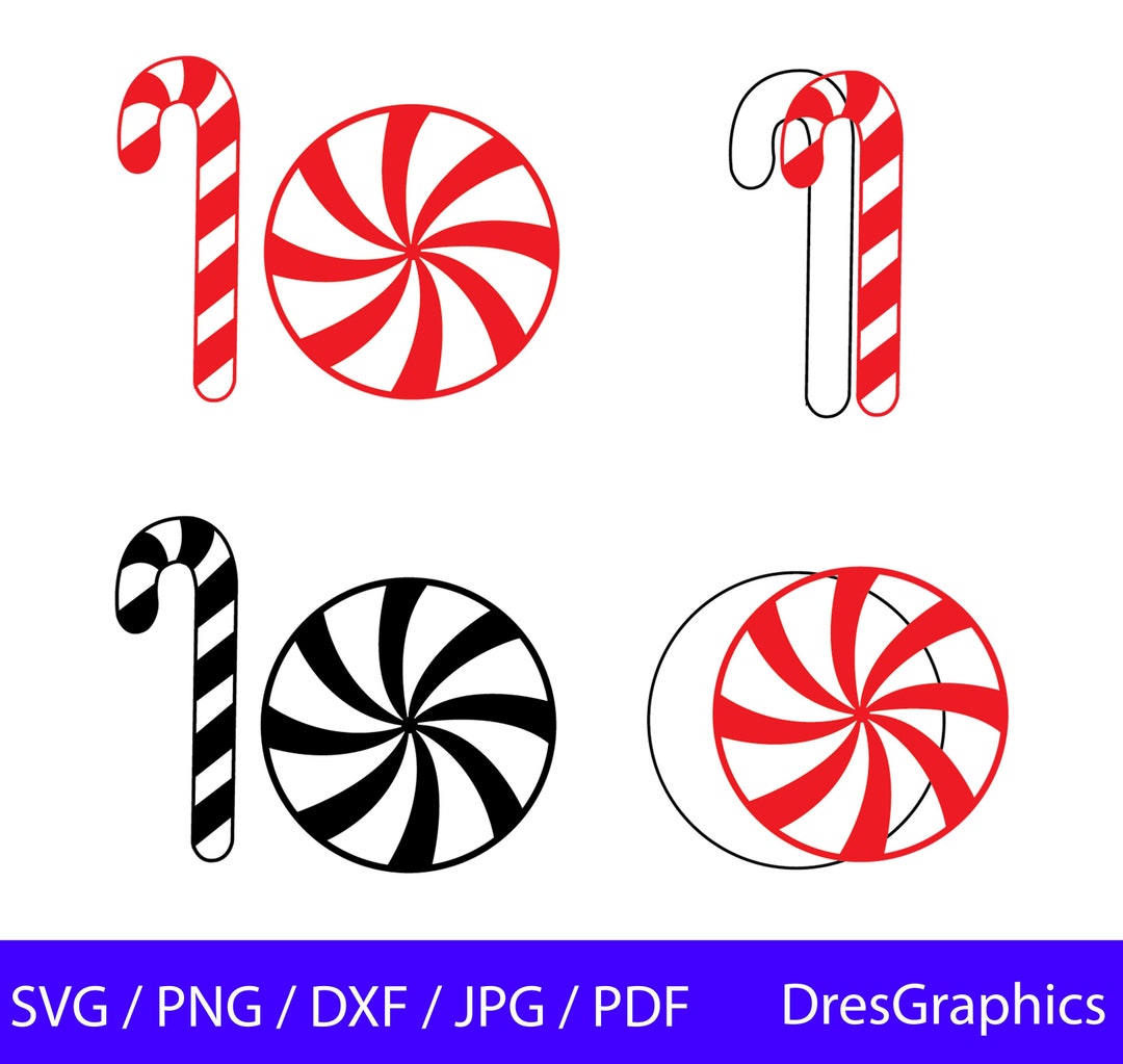 Peppermint Candy SVG, Candy Cane SVG, Candy Cane Bundle, Layered SVG ...
