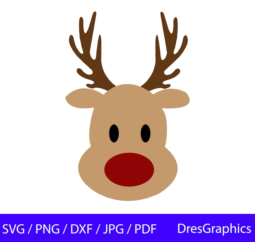 Reindeer SVG, Reindeer Clipart, Christmas SVG, Reindeer Face SVG, Cute ...