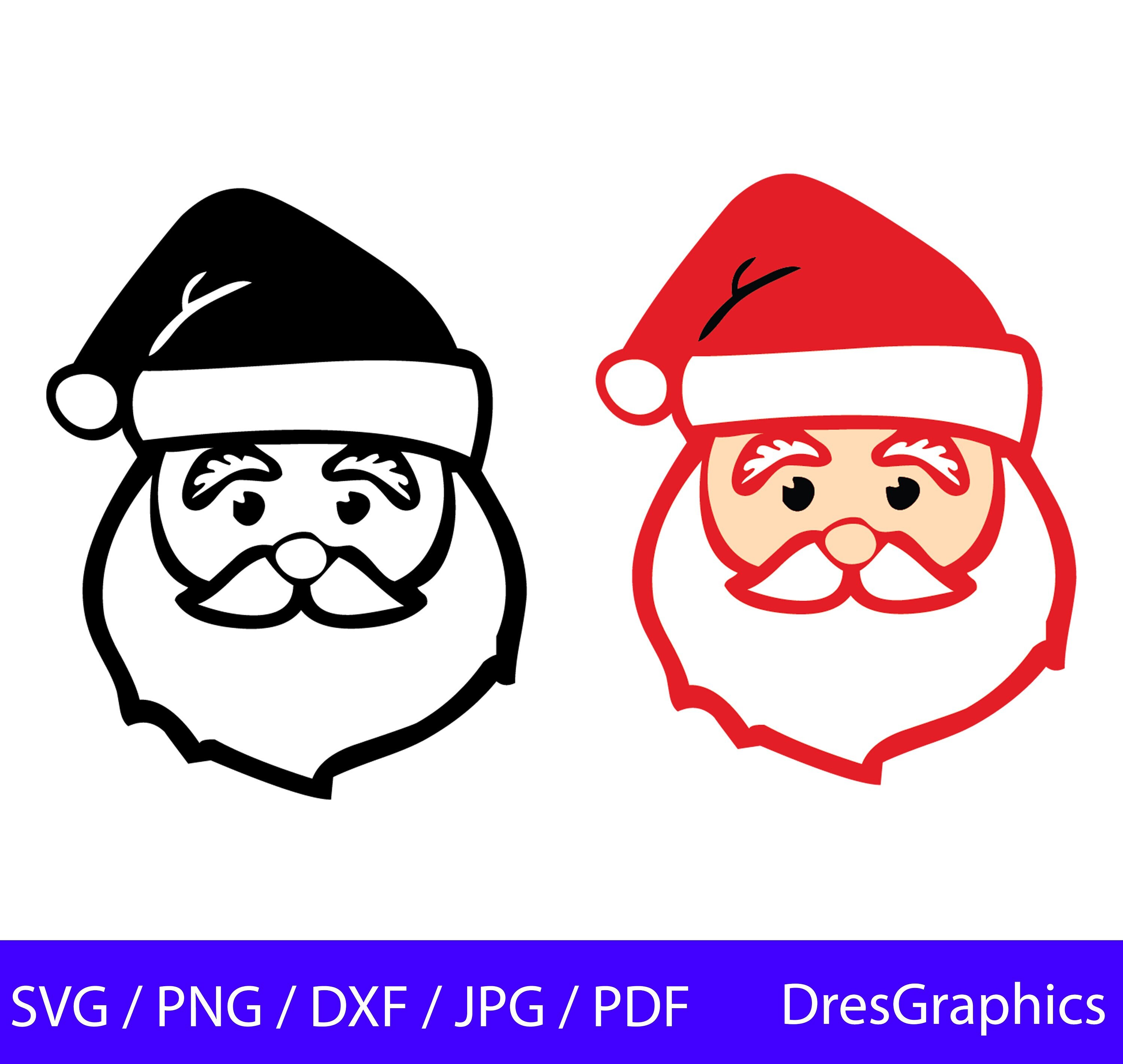 Santa SVG Santa Face SVG Santa Cut File Christmas SVG - Etsy