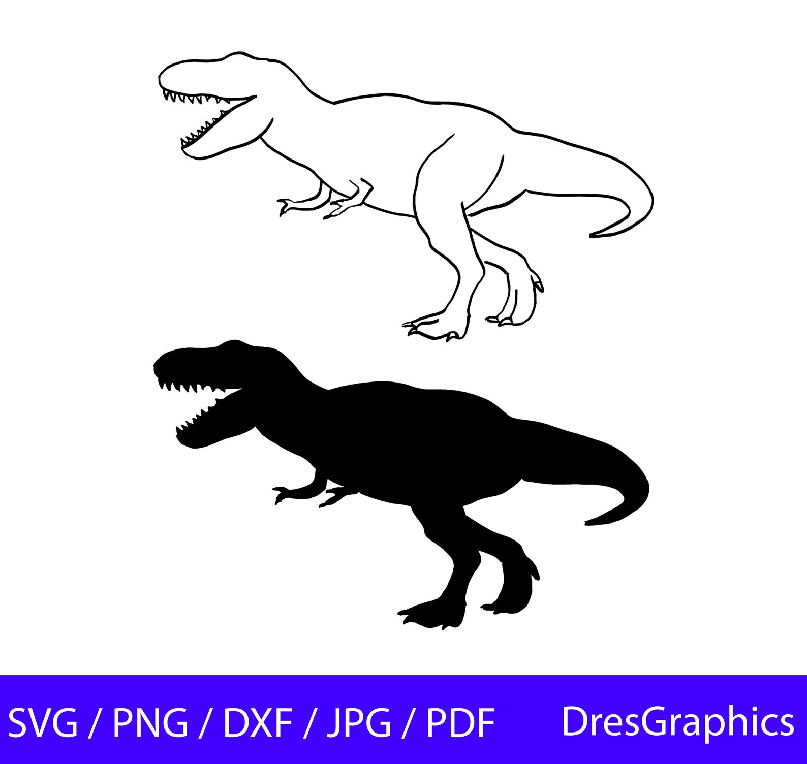 T-rex SVG, T-rex Outline SVG, Dinosaur SVG, Tyrannosaurus Rex Svg ...