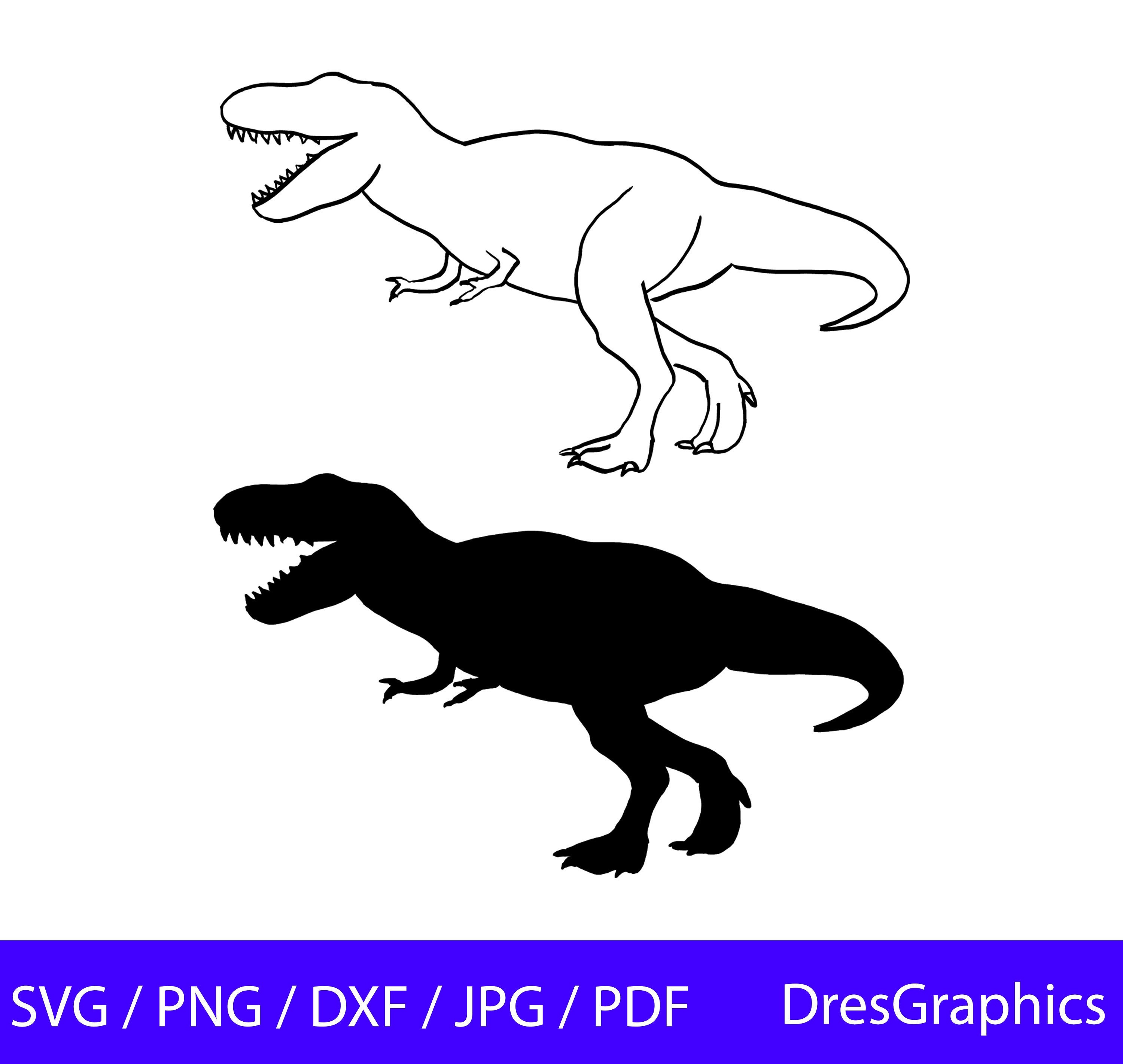 T-rex SVG, T-rex Outline SVG, Dinosaur SVG, Tyrannosaurus Rex Svg ...