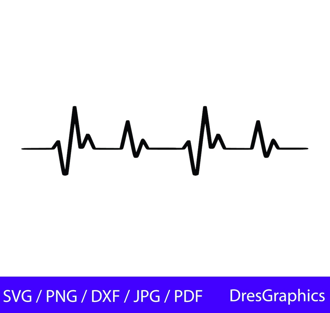 Heartbeat Line SVG, Heart Beat Line SVG, Heartbeat Pulse Clipart, ECG ...