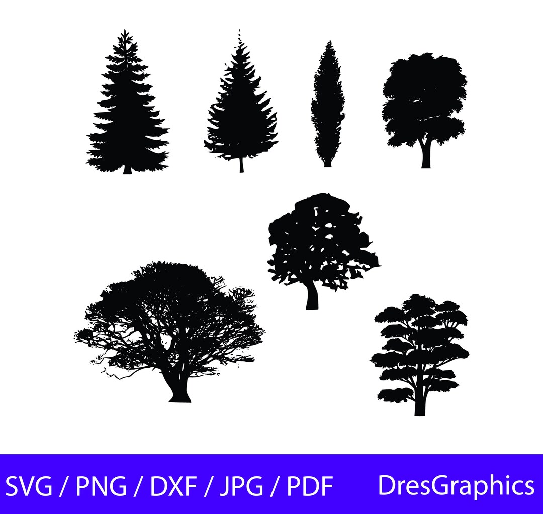 Tree SVG Bundle, Forest Trees Bundle, Tree SVG, Trees SVG, Pine Tree ...