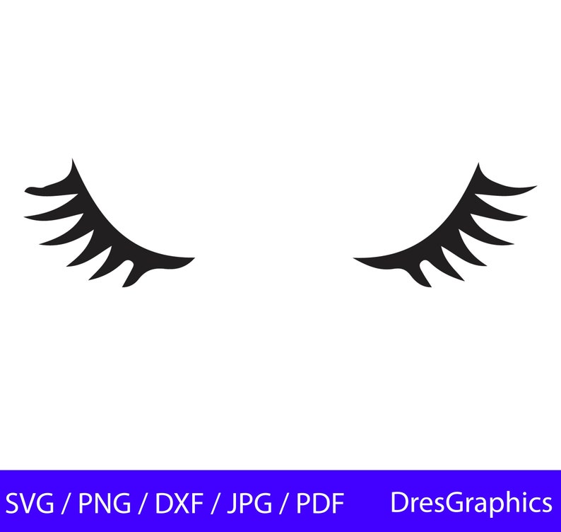 Eyelash SVG, Eyelash PNG, Eyelash DXF, Eyelash Pdf, Eyelash Jpg ...