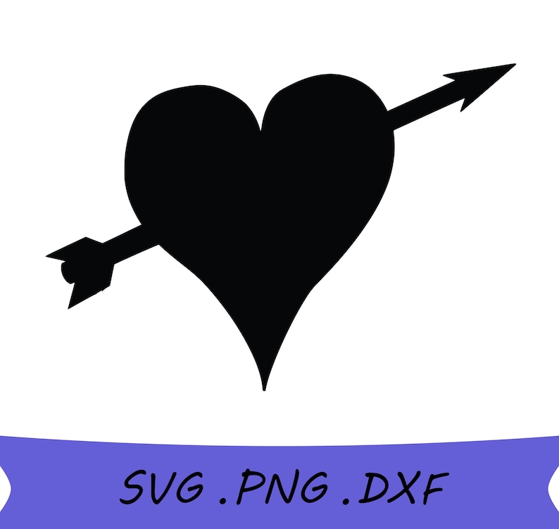 Heart and Arrow SVG Cupid Heart SVG Heart Arrow SVG Cupid | Etsy