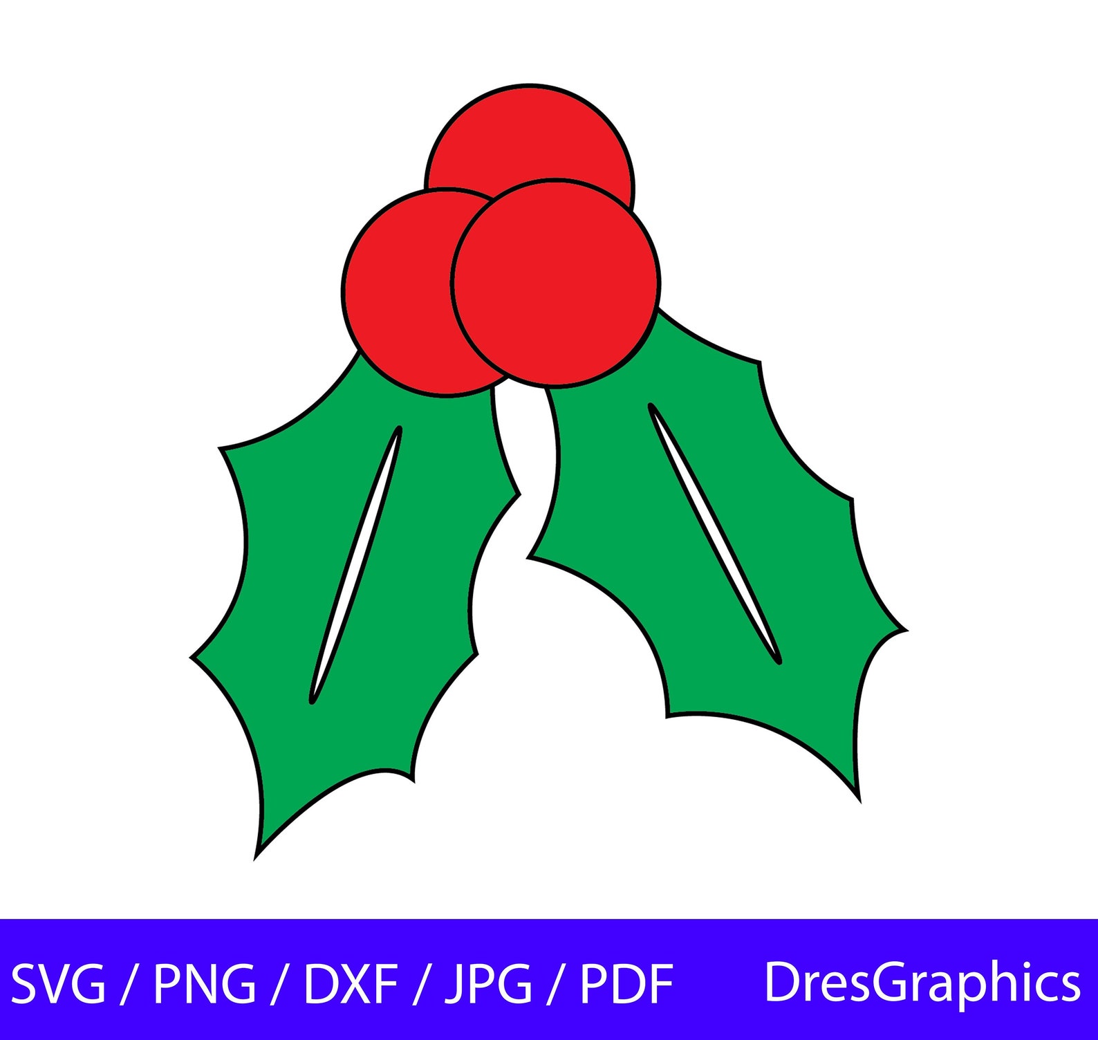 Mistletoe SVG, Christmas Holly SVG, Holly Berry SVG, Christmas Svg ...