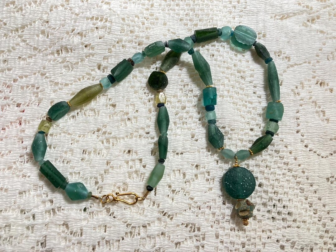 Ancient Roman Glass, With a Medieval Eye Bead for Protection - Etsy