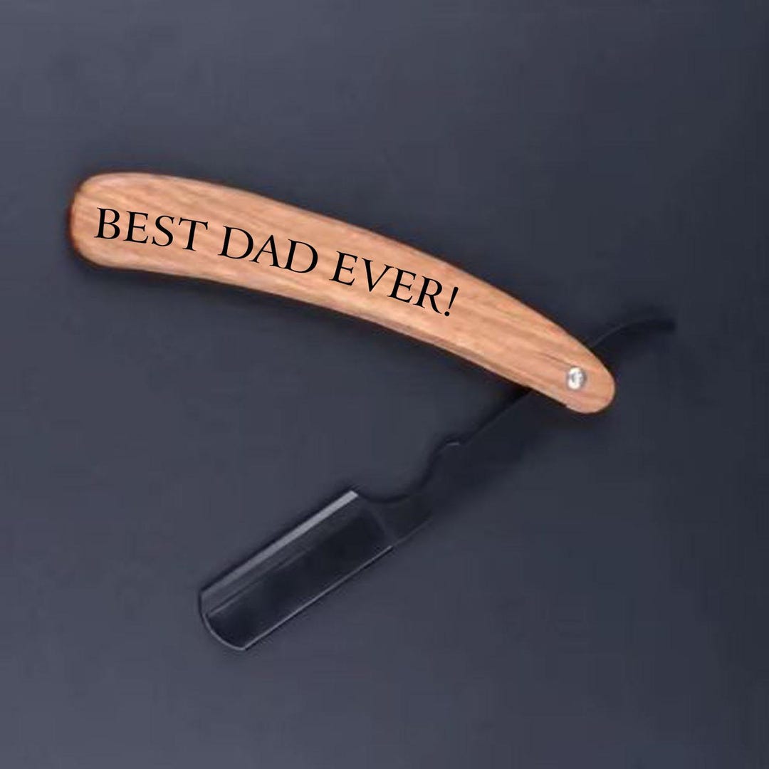 Custom “BEST DAD EVER!” Rosewood Handle Straight Edge Barber Shaving ...