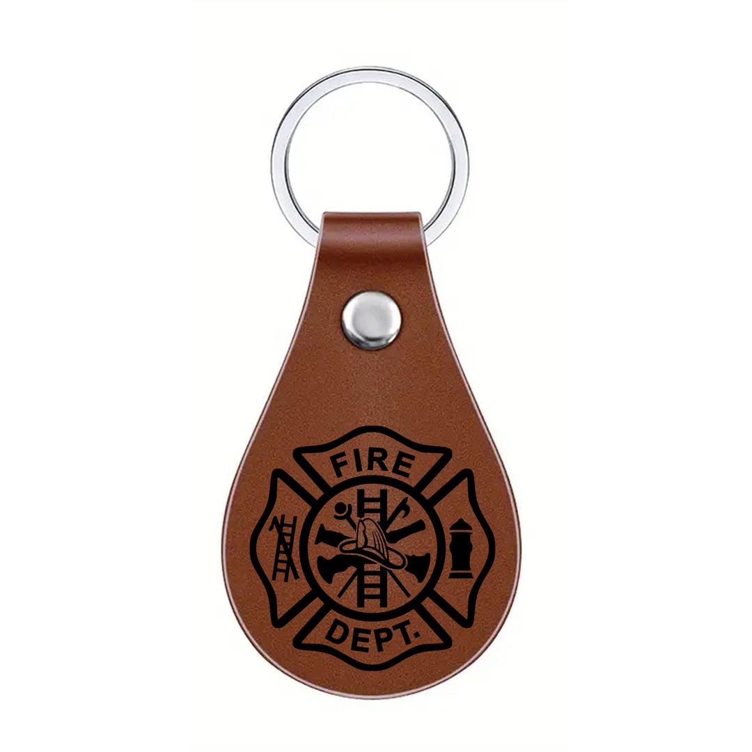 Fire Dept Firefighter Maltese Cross Laser Engraved Teardrop Vegan ...