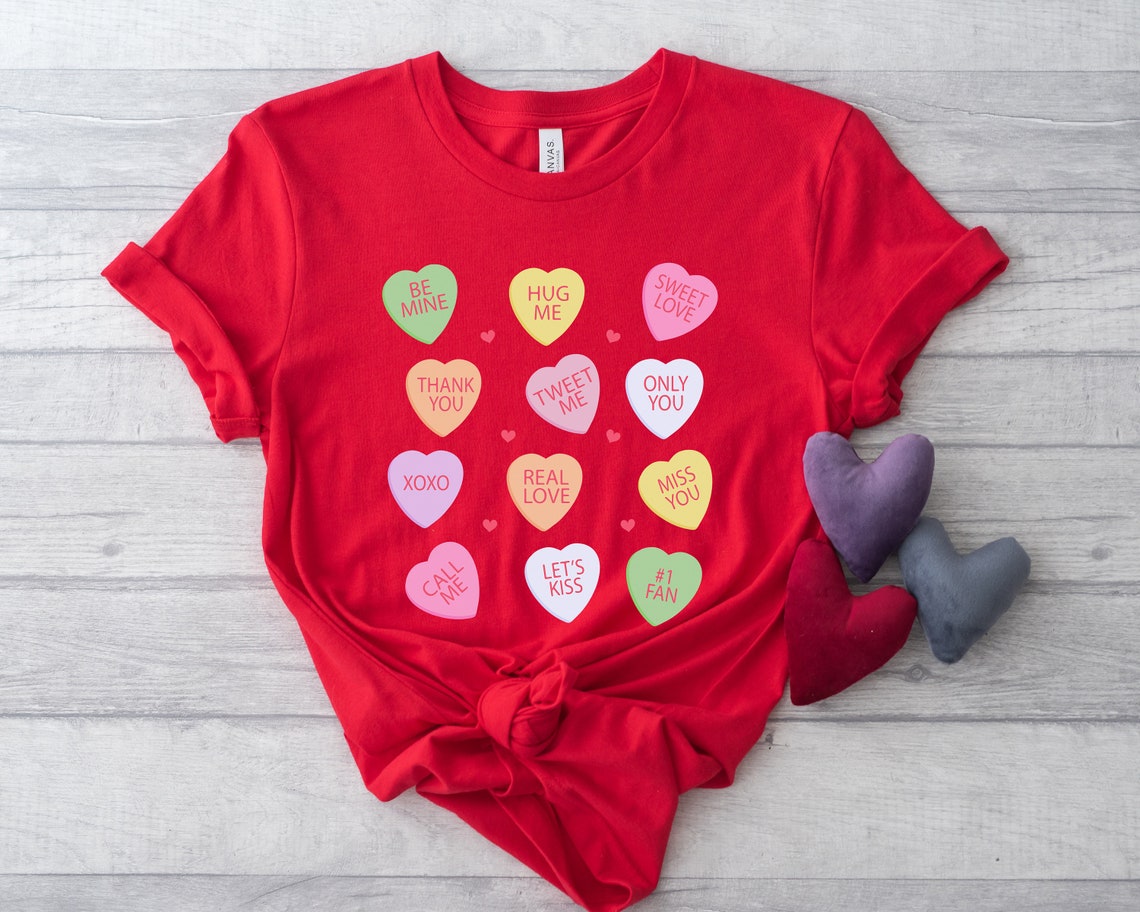Valentines Day Shirt Conversation Hearts Shirt Candy Hearts Shirt