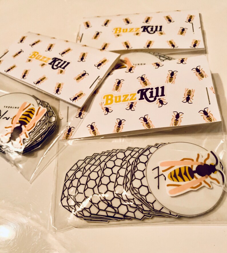 Buzzkill - Wasp / Bee Repellent Sticker Pack. X10 - Etsy