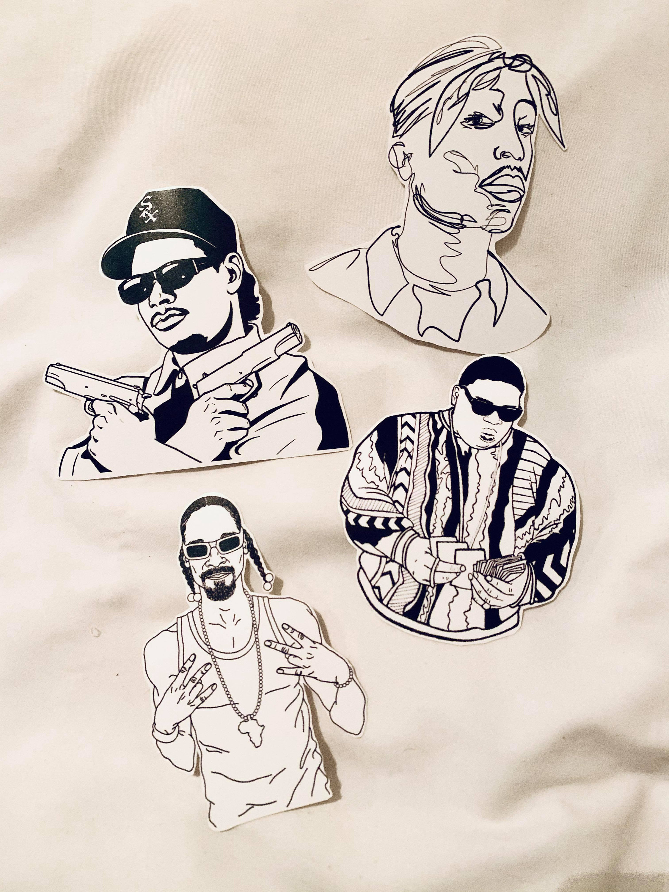 90s Old School Rapper Sticker Pack 5" - Etsy