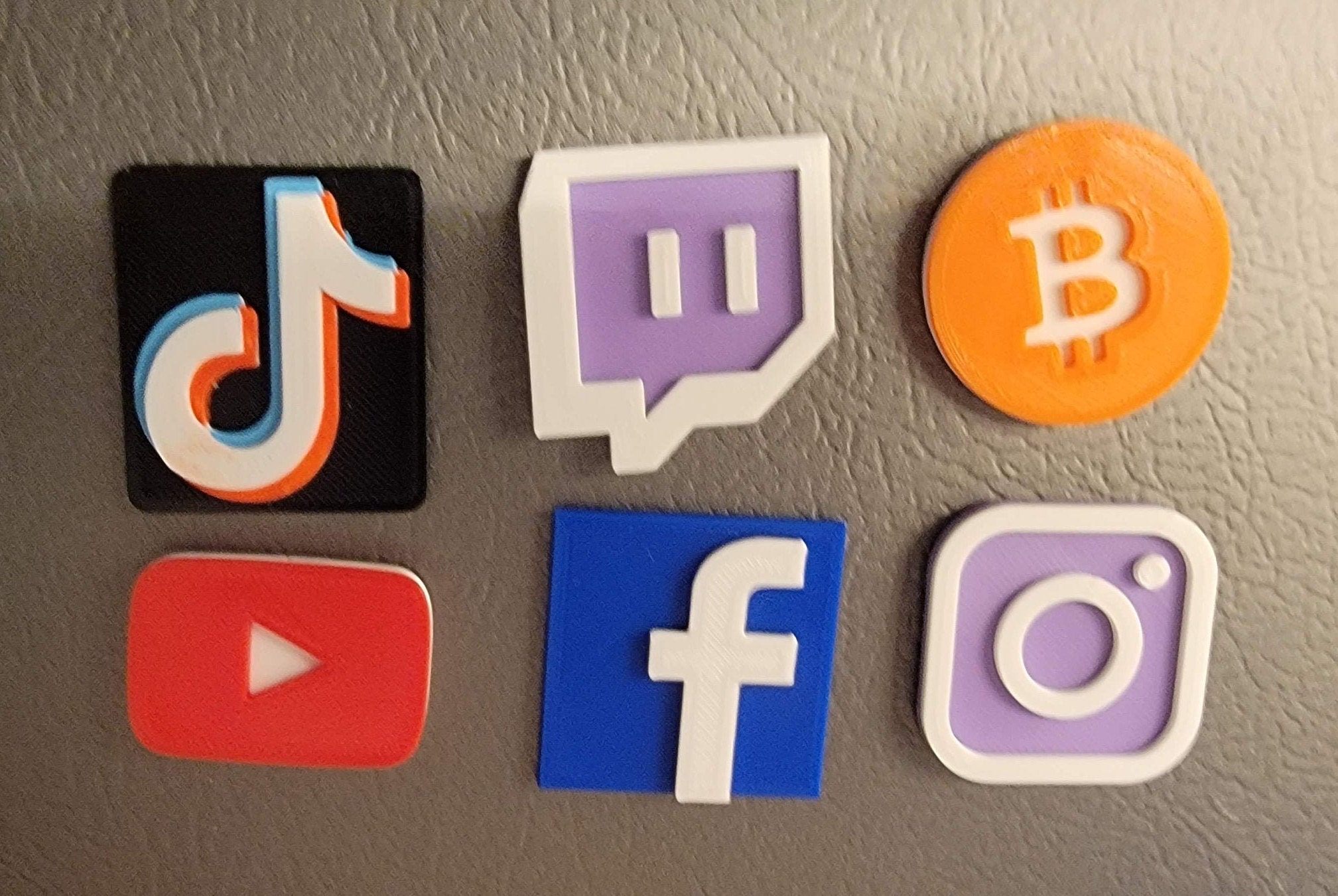 Social Media Magnets and Pins Tiktok Twitch Youtube | Etsy