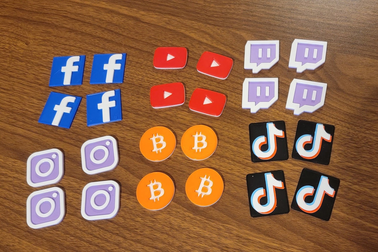 Social Media Magnets and Pins Tiktok Twitch Youtube | Etsy