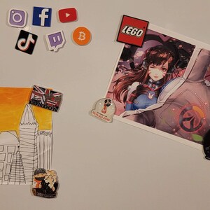Social Media Magnets and Pins Tiktok Twitch Youtube - Etsy