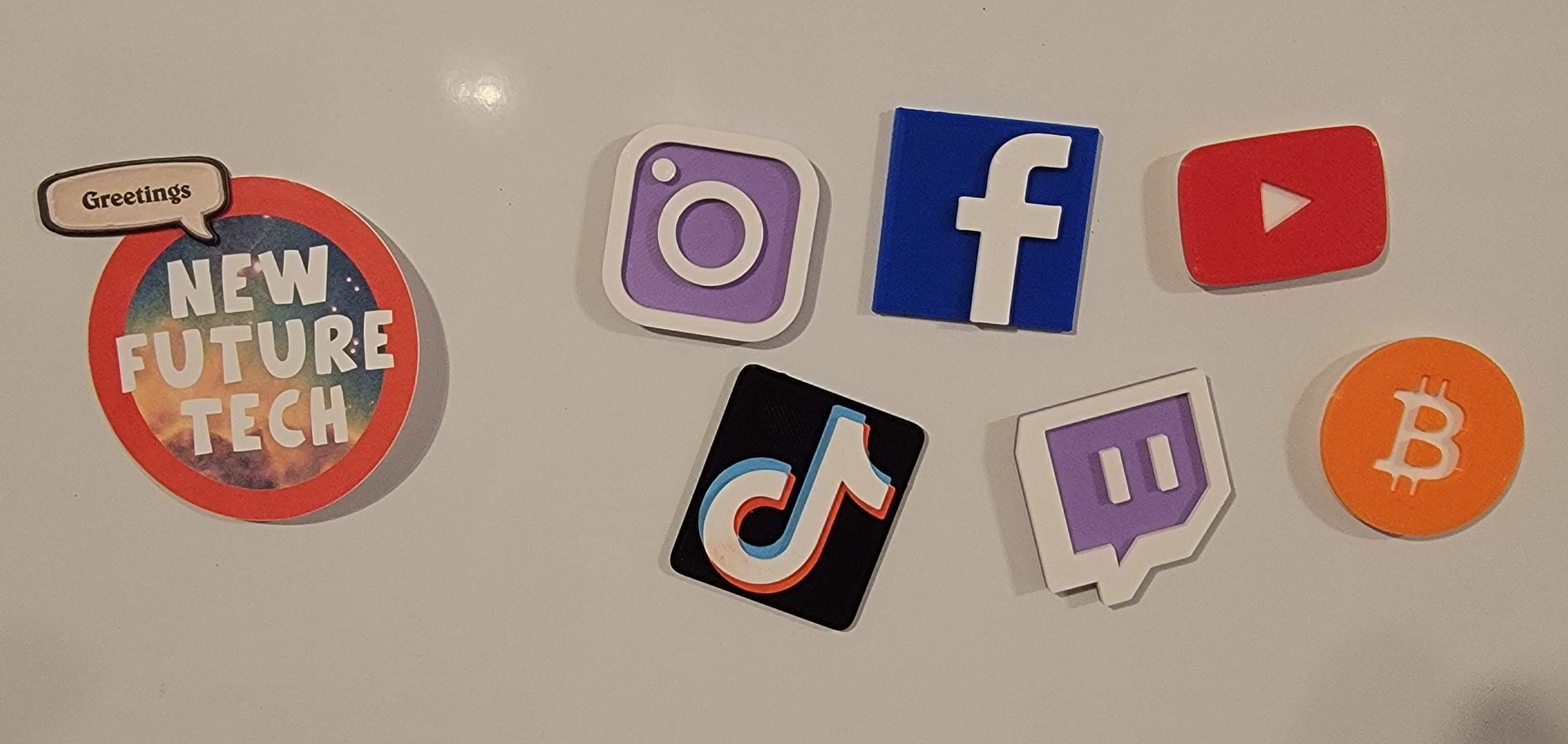 Social Media Magnets and Pins Tiktok Twitch Youtube | Etsy