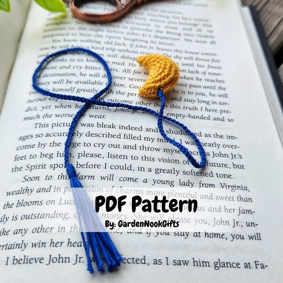 Crochet Moon Bookmark Pattern, Crochet Moon, Crochet Pattern, Moon ...