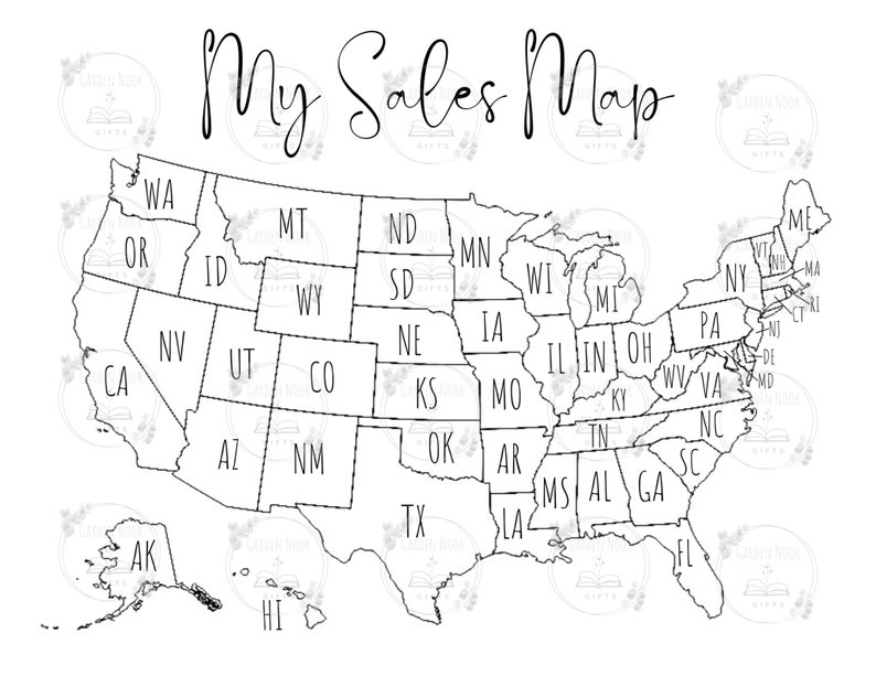 Sales Map Printable Sales Map Sale Tracker Europe Sales - Etsy