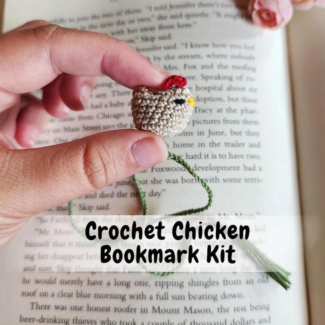 Crochet Chicken Bookmark Kit, Crochet Bookmark Kit, Chicken Bookmark ...