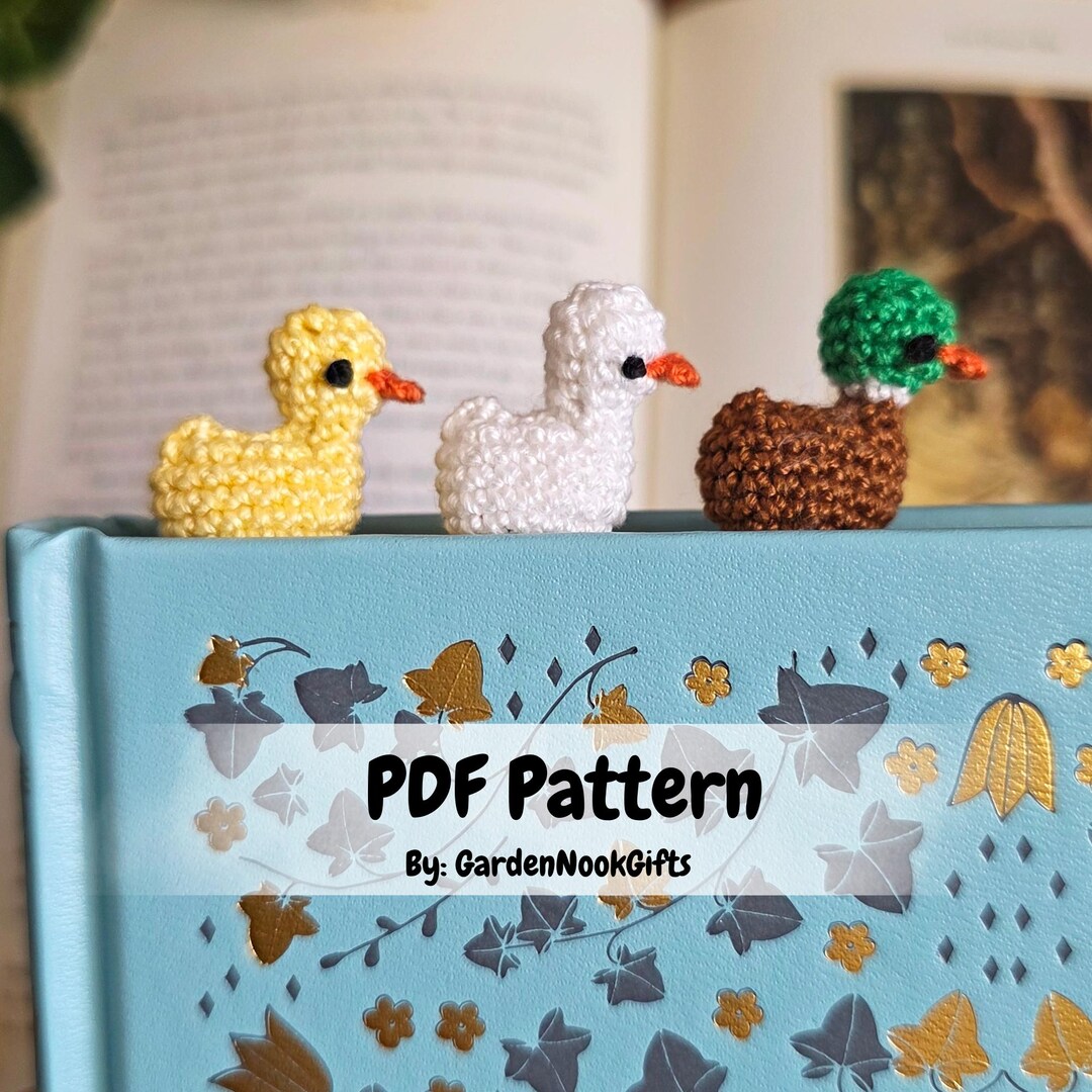 Crochet Duck Bookmark Pattern, Crochet Duck, Crochet Pattern, Crochet ...