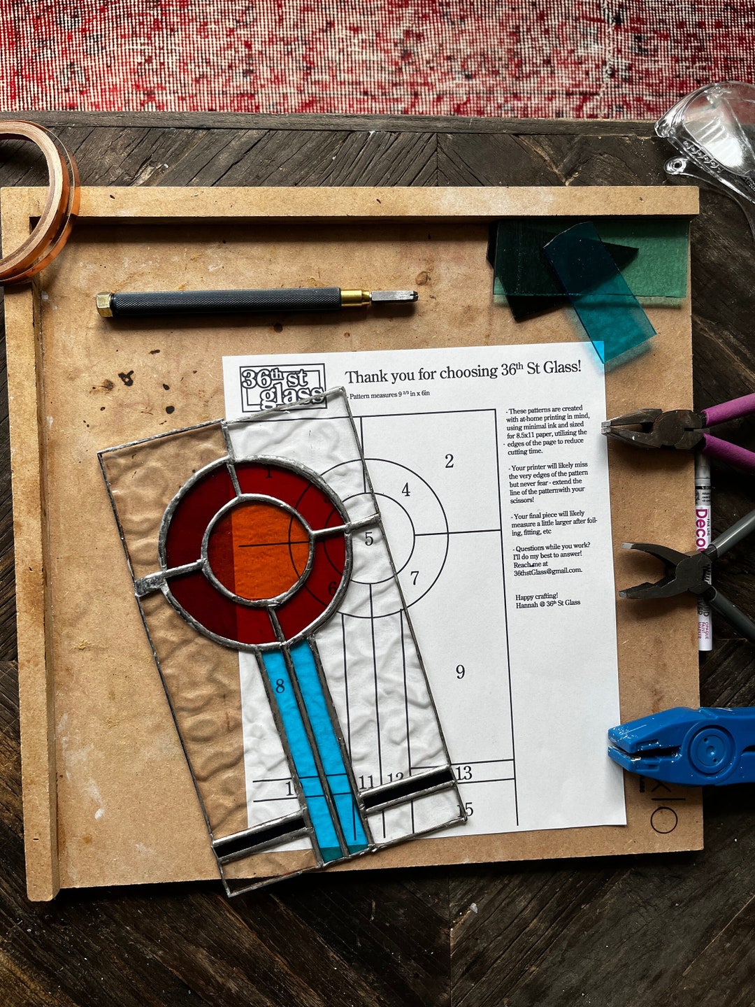 Geometric Bullseye Circle Stained Glass Pattern - Digital Download - Etsy