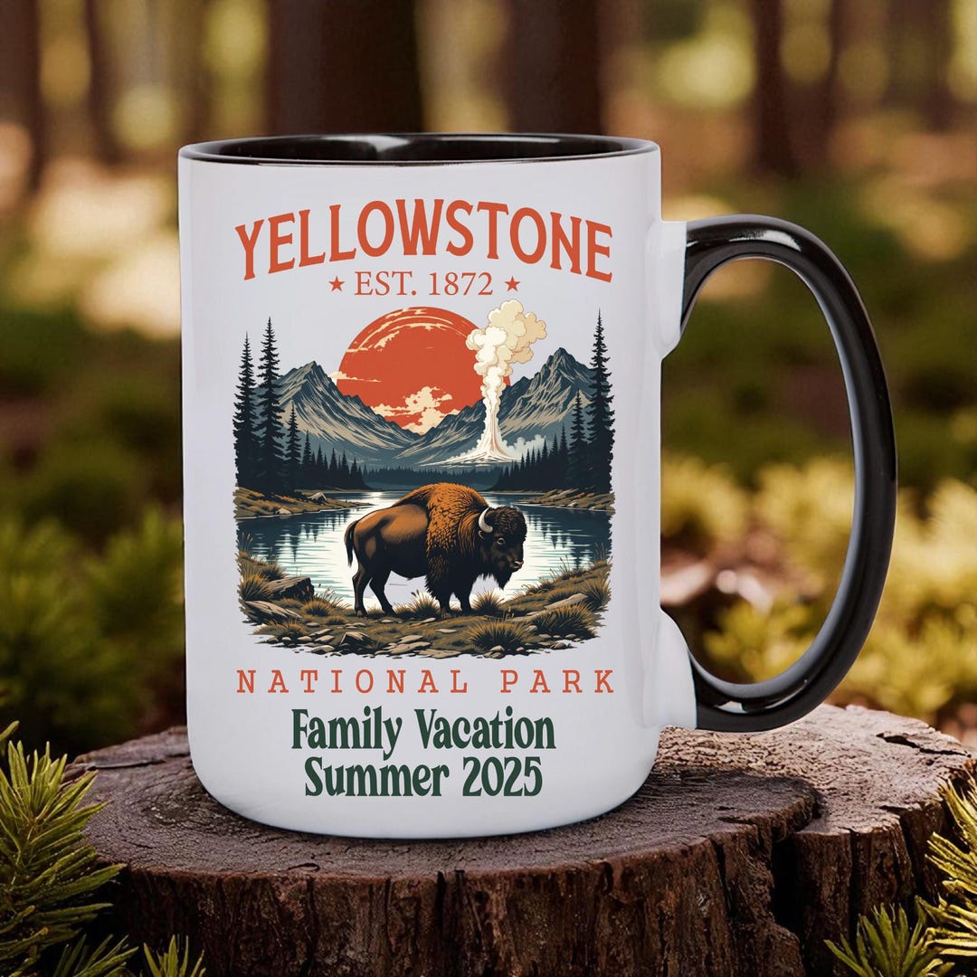 Custom Yellowstone National Park Mug, Personalized GYNP Bison Mug ...