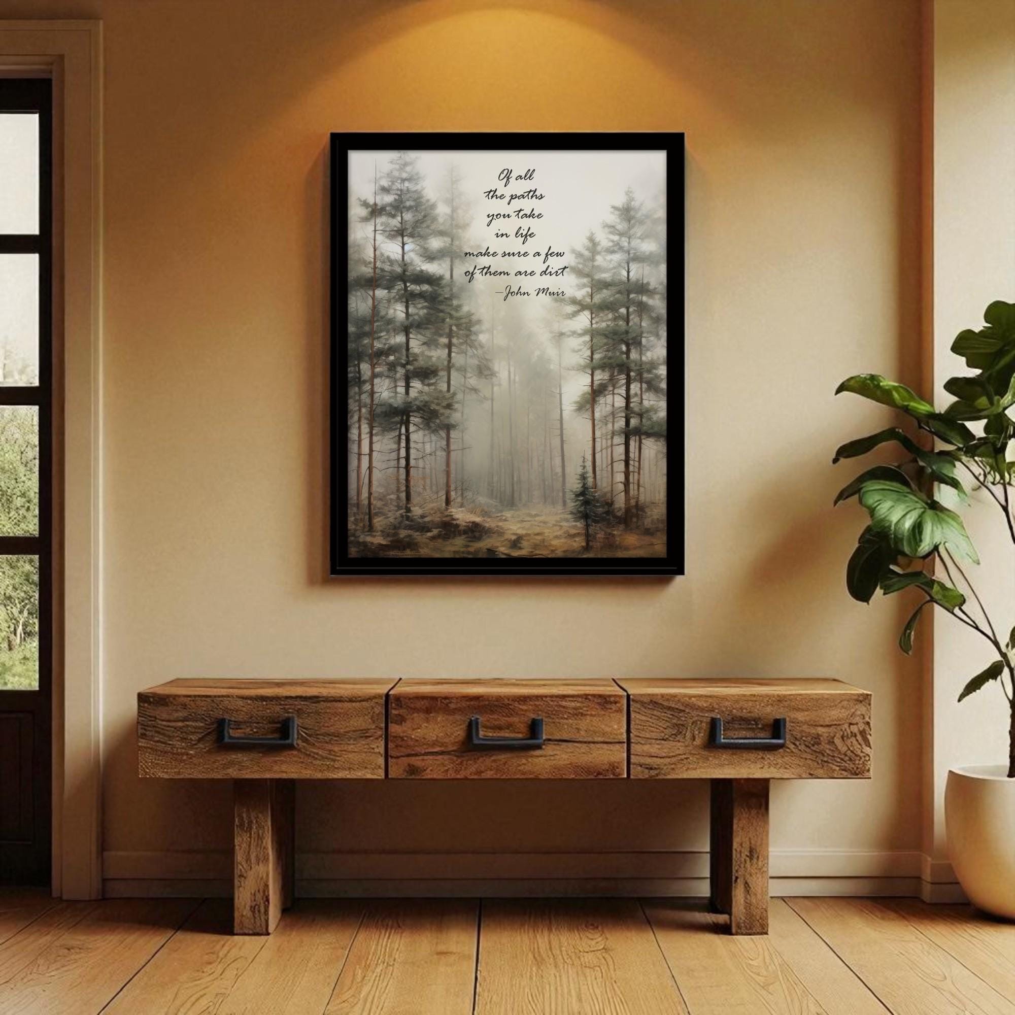 John Muir Quote Wall Art, Wilderness Landscape Poster Print, All the ...