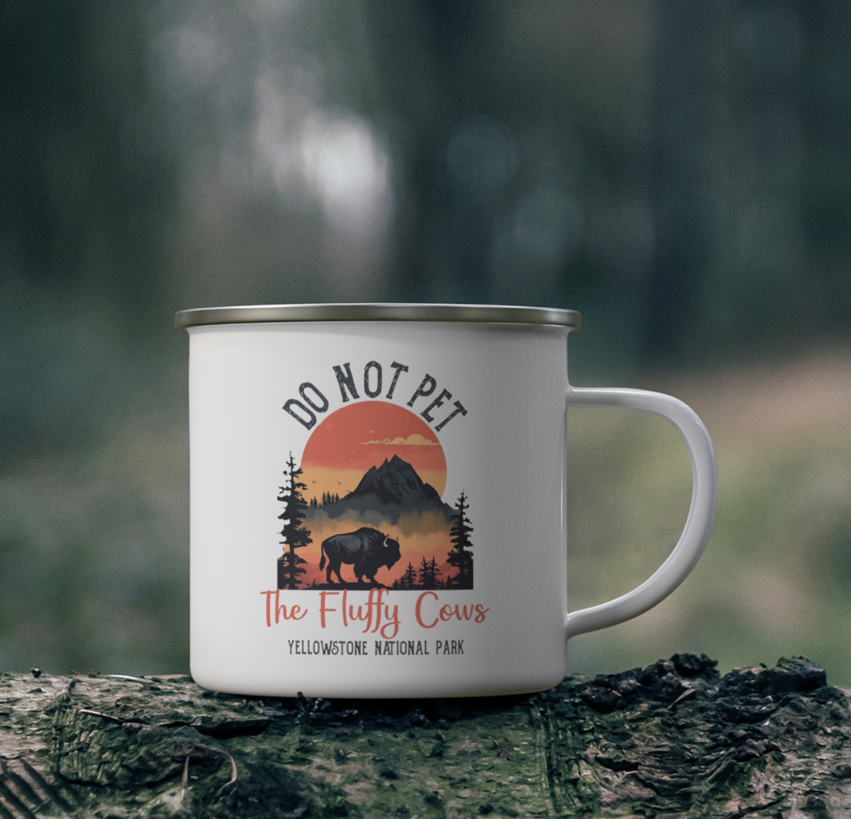 Yellowstone National Park Enamel Camping Mug, Campfire Hiking Mug for ...