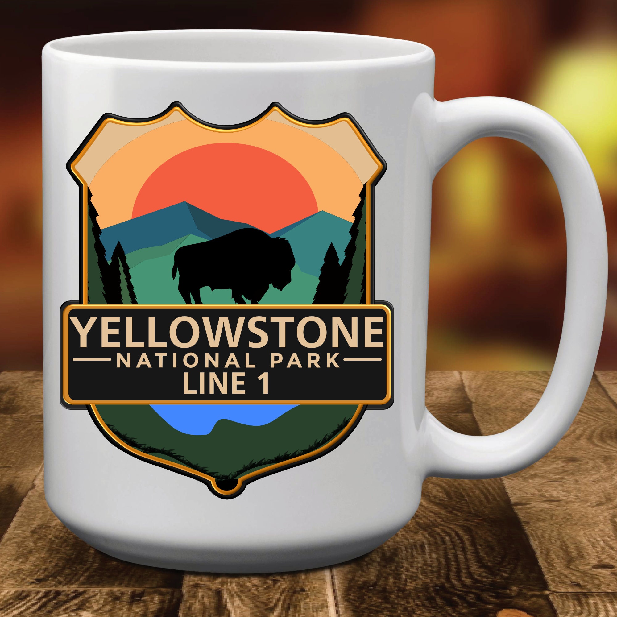 Yellowstone National Park Mug, Personalized Yellowstone National Park ...
