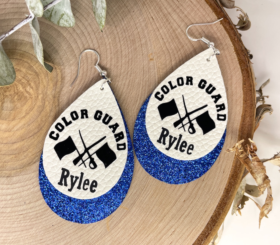 Color Guard Earrings, Color Guard Mom Gift, Personalized Color Guard ...