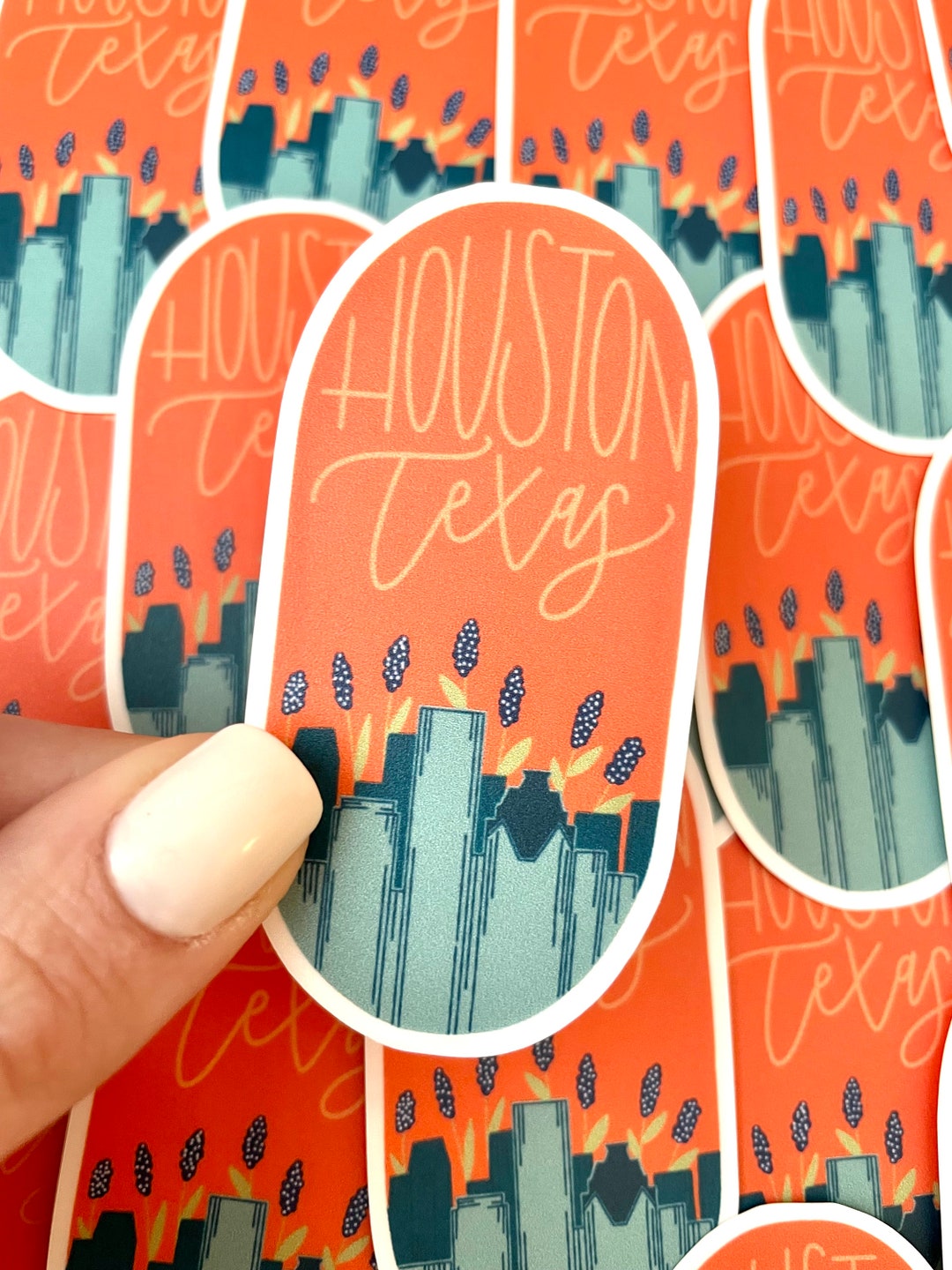 Sticker Houston Texas Skyline Sticker Gift Houston Texas Sticker of ...