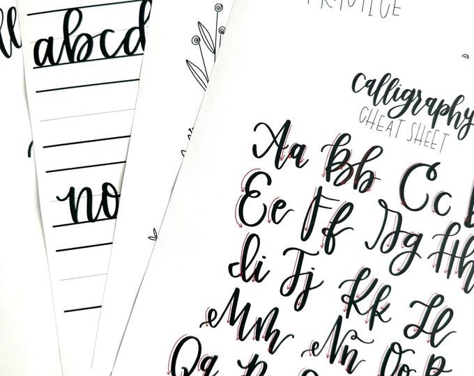Modern Calligraphy Practice Sheets for Hand Lettering Weekday Practice ...