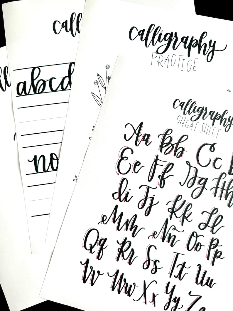 Modern Calligraphy Practice Set for Hand Lettering Worksheet Set for ...