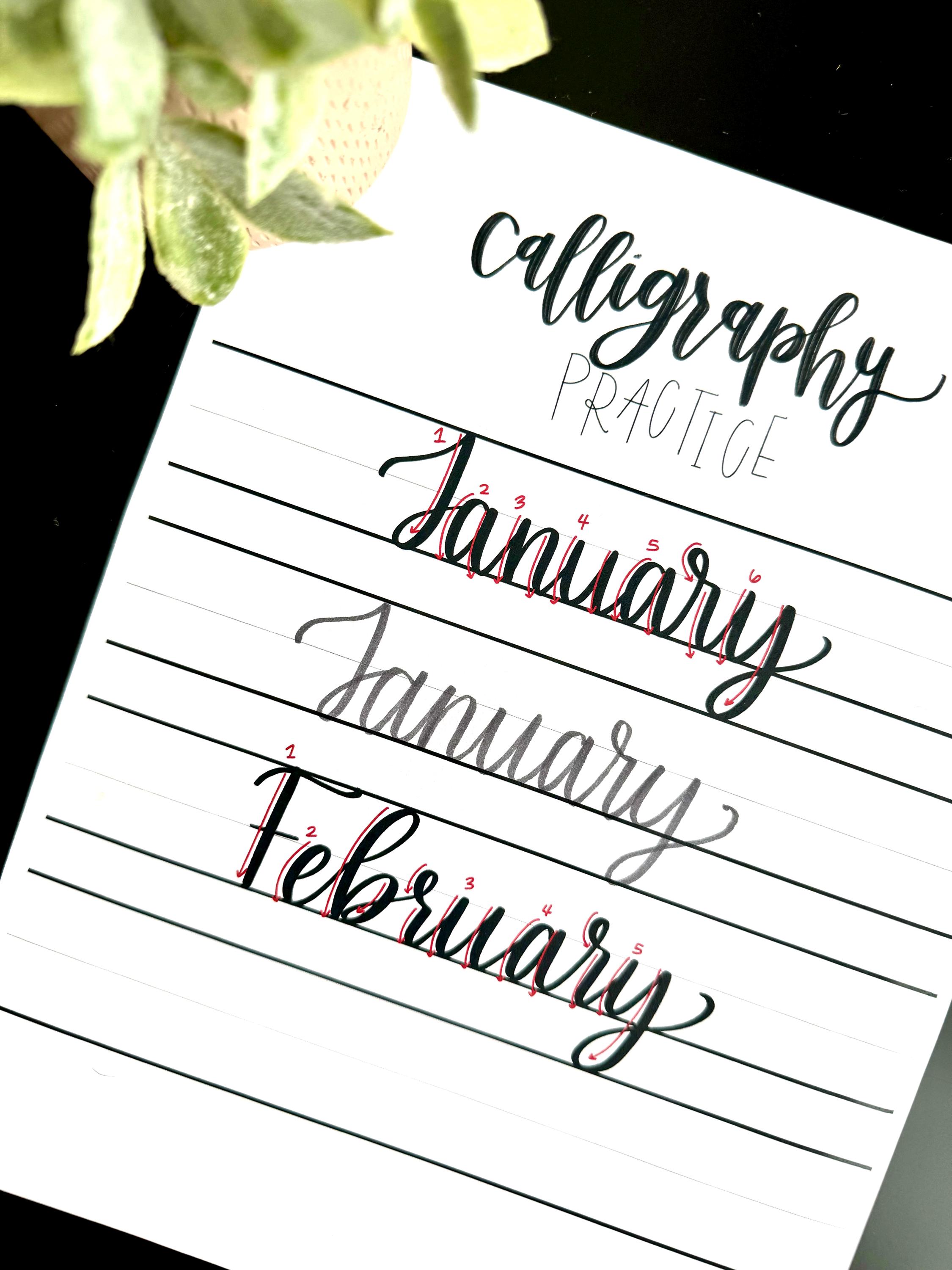 Modern Calligraphy Practice Set for Hand Lettering Worksheet Set for ...