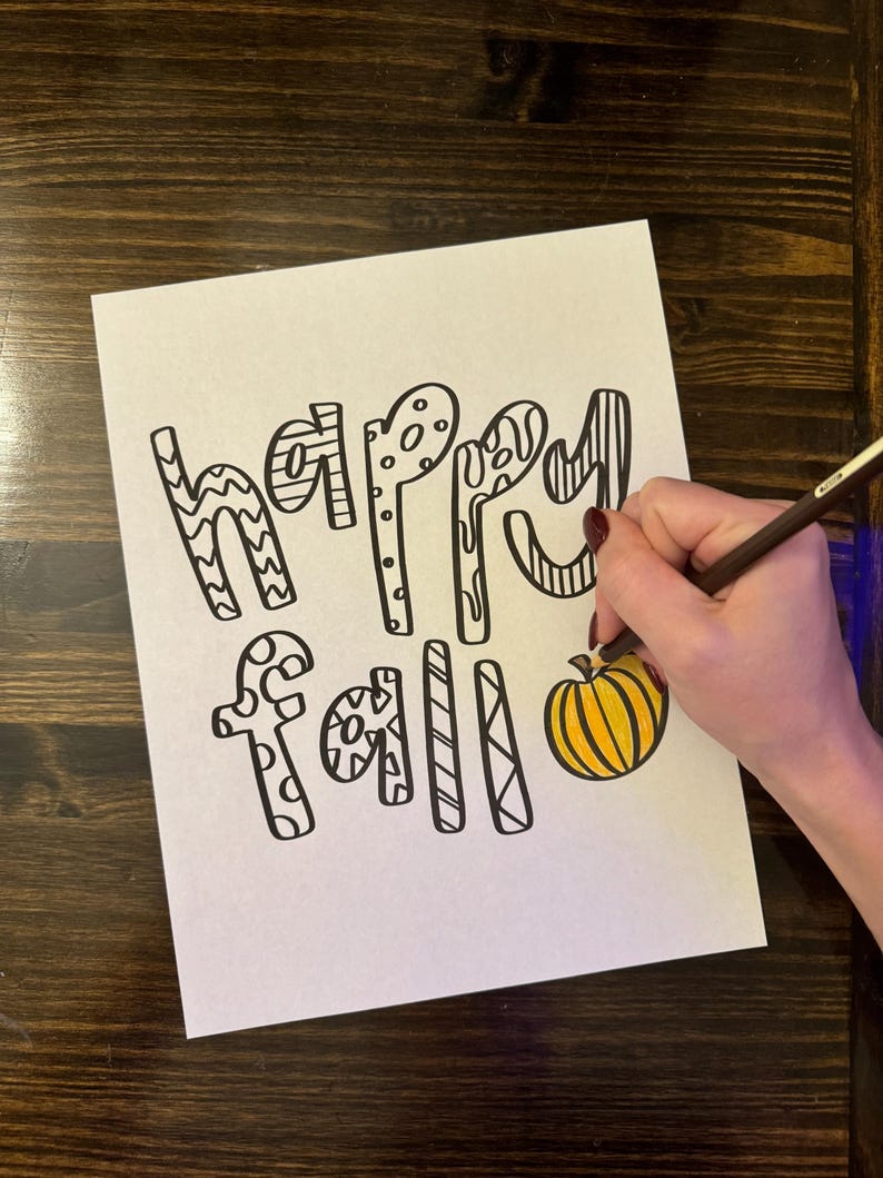 Coloring Page Fall Themed Coloring Sheet for Fall Coloring Page for ...