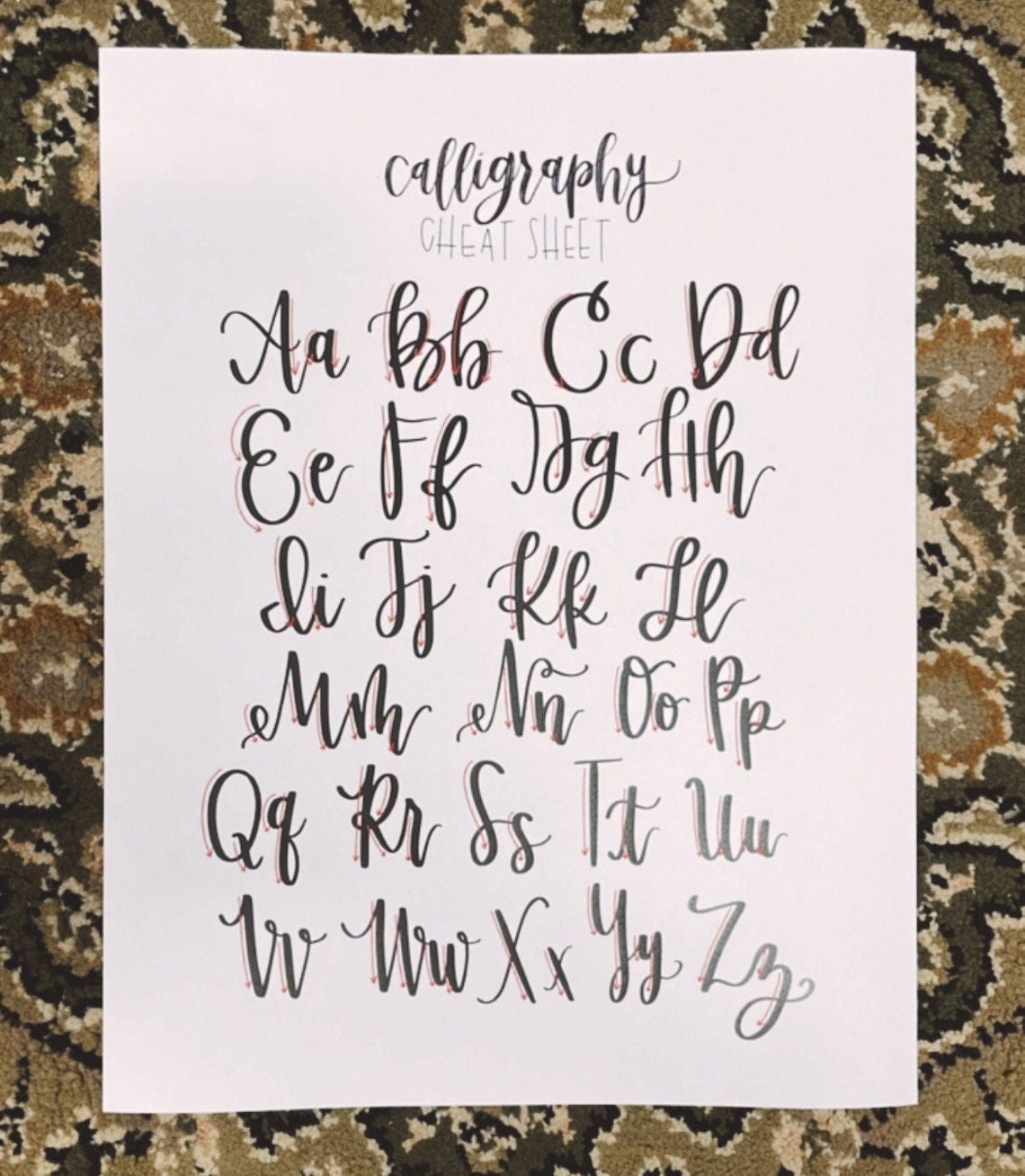 Modern Calligraphy Practice Sheet Set of 3 - Etsy