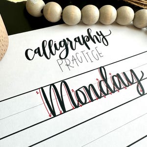 Modern Calligraphy Practice Sheets for Hand Lettering Weekday Practice Sheets for Learning to Do ...
