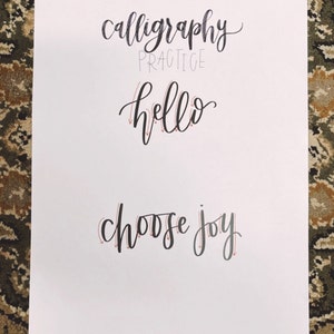 Modern Calligraphy Practice Sheet Set of 3 - Etsy